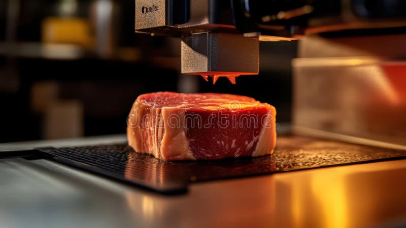 Futuristic 3D Printer Crafting Edible Steak with Precision and Advanced ...