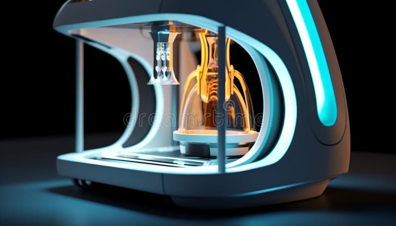 Futuristic 3d Printer Generative Ai Stock Illustration - Illustration ...