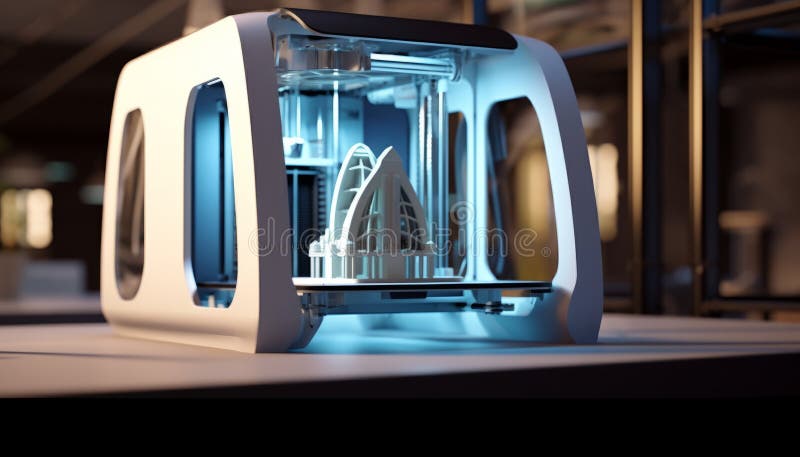 Futuristic 3d Printer Generative Ai Stock Illustration - Illustration ...