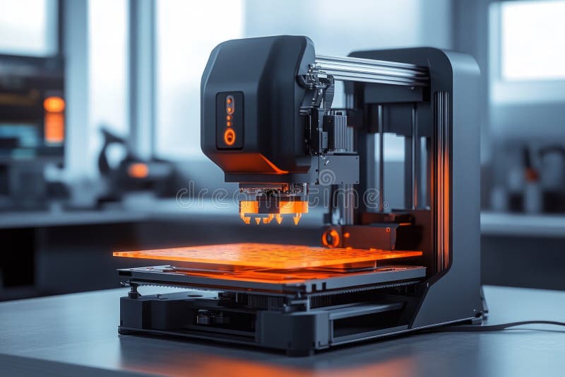 Futuristic 3d Printer Manufacturing a Circuit Board Using Advanced ...