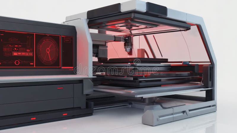Futuristic 3d Printer Operates with Precision in Hightech Laboratory ...