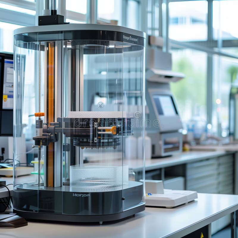 A Futuristic 3D Printer at Work in a Hightech Laboratory Stock ...