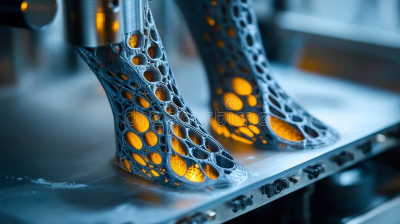 Futuristic 3D Printing Process for Intricate Prosthetic Limbs Stock Illustration - Illustration ...