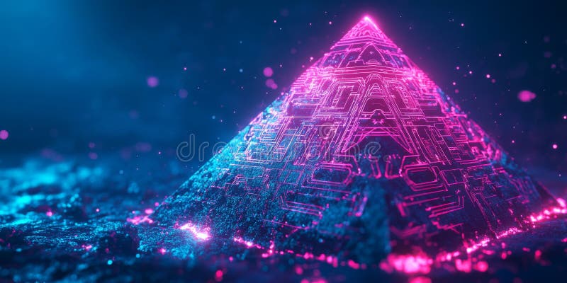 A Futuristic 3D Pyramid Showcasing Advanced HUD Technology and ...