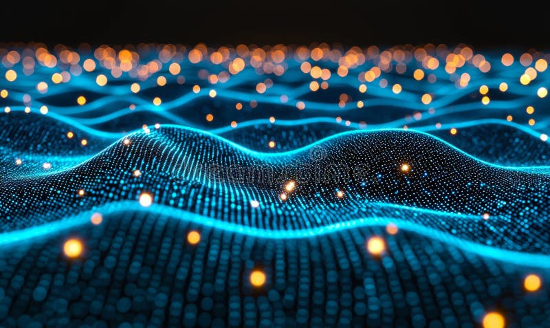 A Futuristic 3D Render of an Advanced Technology Network Delineating ...