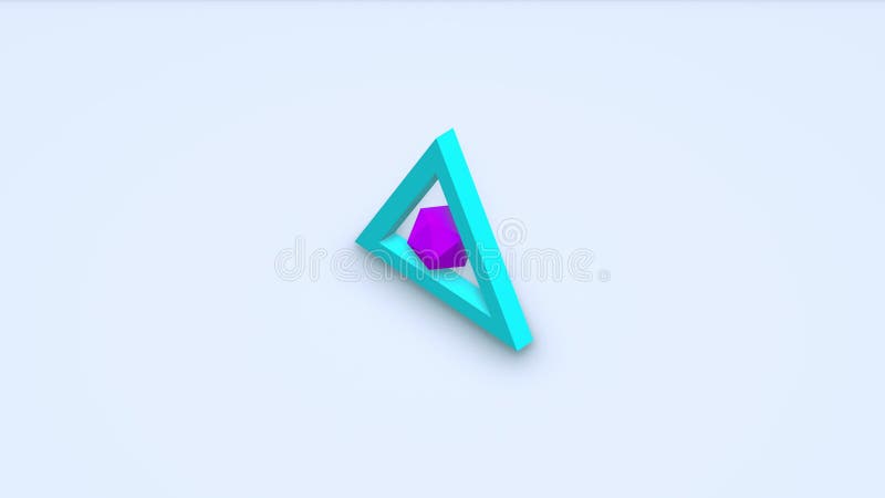 Futuristic 3D Render of Colored Polyhedral Shape Inside Triangle ...