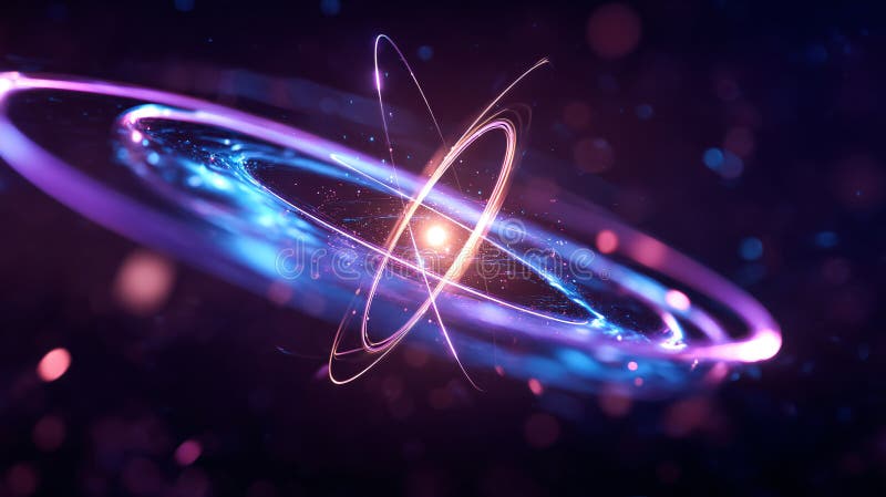 3D Render of Atomic Structure with Glowing Plasma Halo. Generated Ai ...