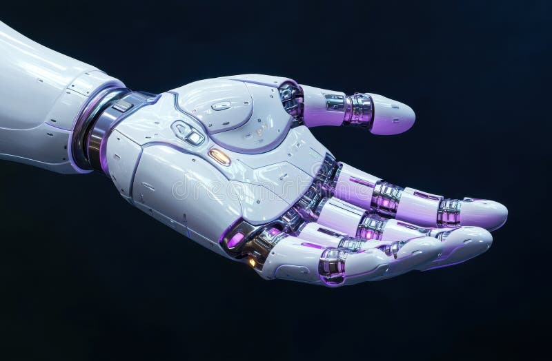 Futuristic 3D Render of a Robot Hand with Open Palm Showcasing Advanced ...