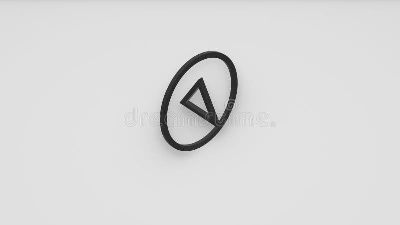 Futuristic 3D Render of Triangle Inside of Ring Shapes in Isometric ...