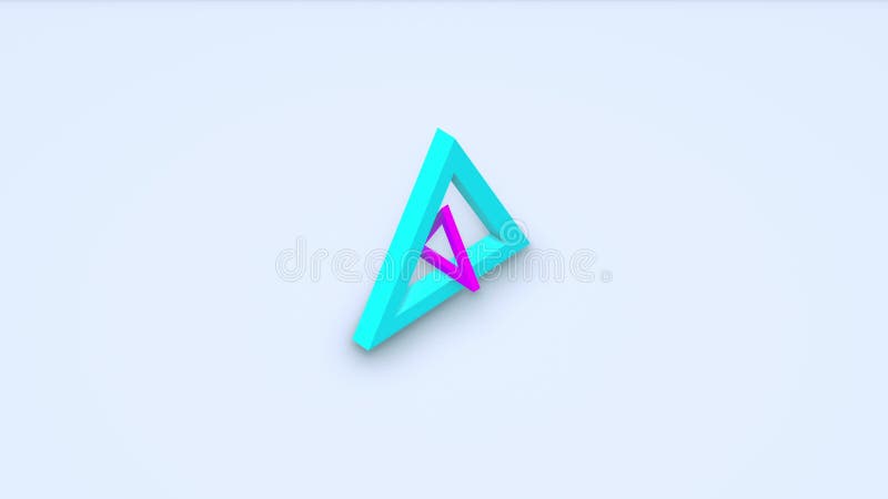 Futuristic 3D Render of Triangle Inside of Triangle Shapes in Isometric ...