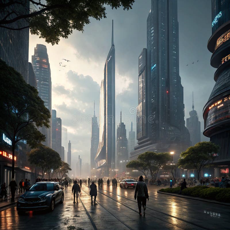 Digital environment scene stock illustration. Illustration of ...