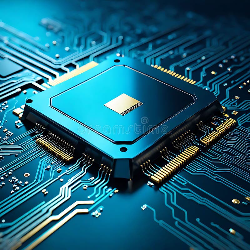 Futuristic 3D Rendered Illustration of a High-Tech Electronic ...