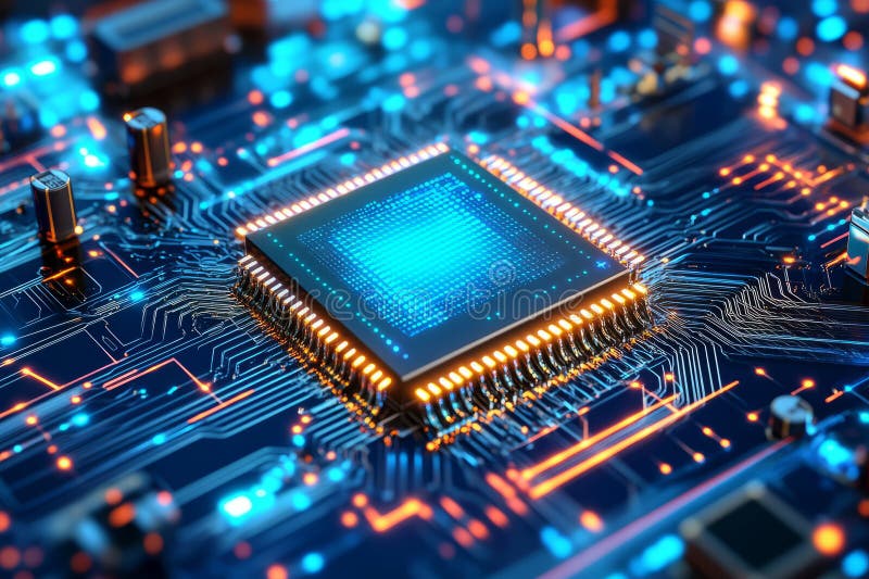 A Futuristic 3D-rendered Quantum Processing Unit, Surrounded by ...