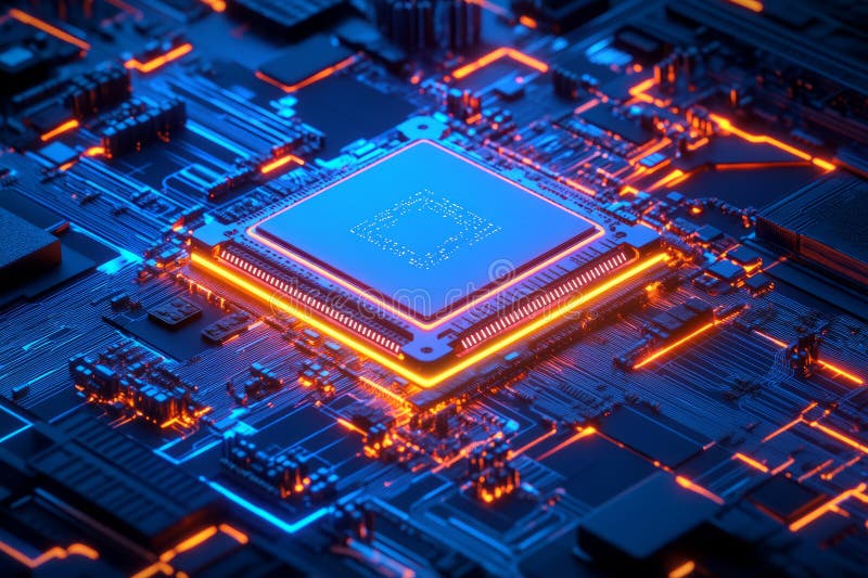 A Futuristic 3D-rendered Quantum Processing Unit, Surrounded by ...