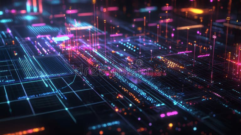 Futuristic 3D Scatter Plot of AI Integration and Productivity Across ...