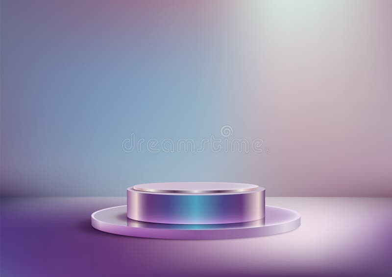 Futuristic 3D Vibrant Holographic Podium with Dreamy Gradient Backdrop ...