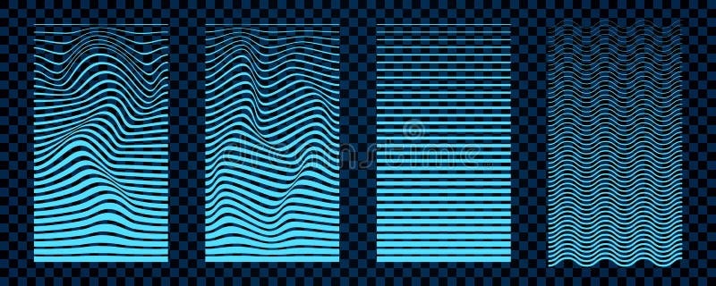 Futuristic 3D Wave Grid Neon Wireframe Patterns Stock Illustration ...