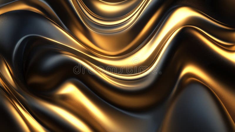 A Futuristic 3D Wave Pattern with Smooth, Flowing Curves in Metallic ...