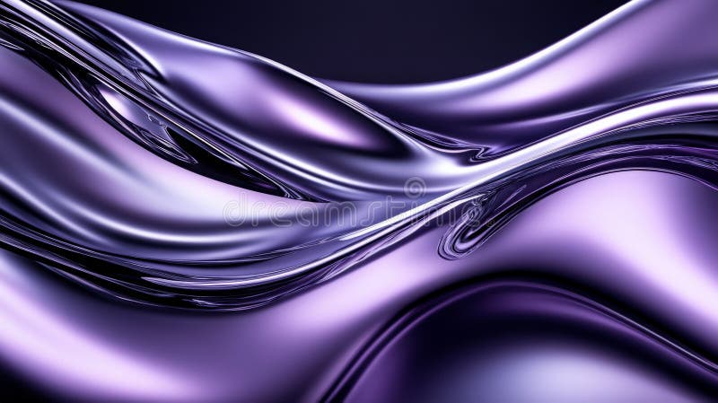 Futuristic 3D Waves in a Metallic Silver and Purple Gradient, with ...