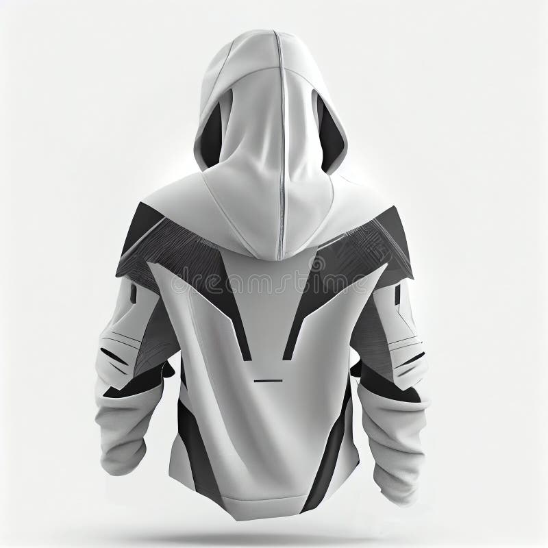 Futuristic 3D White Hoodie: a Bold Statement in Modern Apparel, Fusing ...