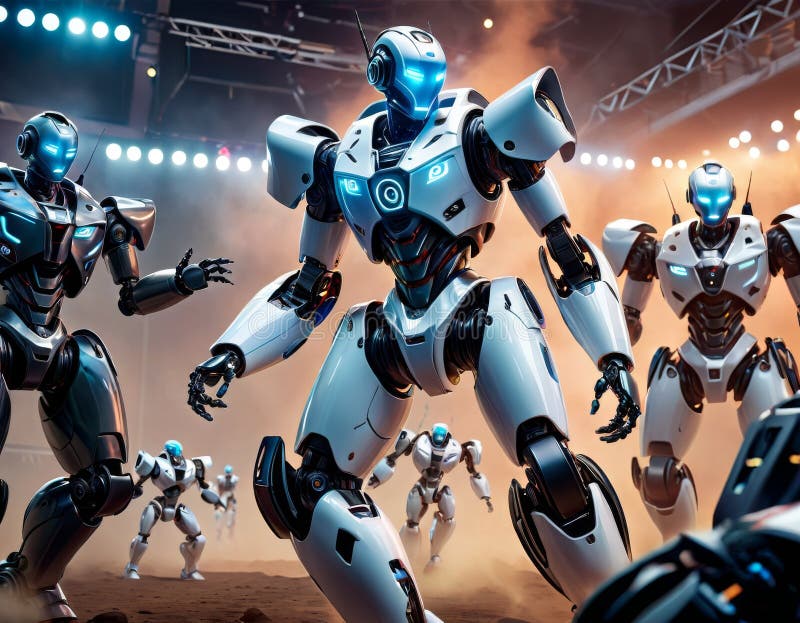 Futuristic Dance of Advanced Robots Stock Photo - Image of concert ...