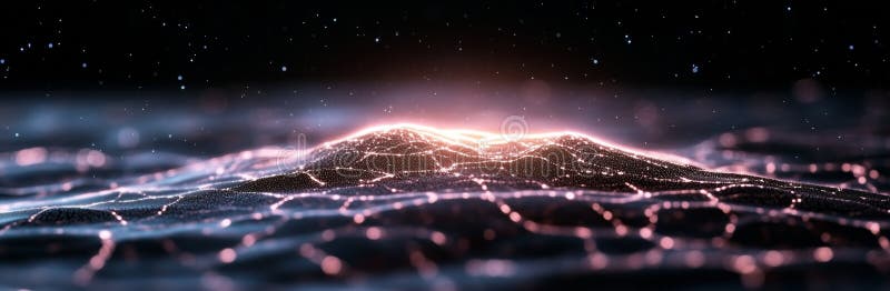 Futuristic Dark Blue Neon Grid Background with Subtle Accent for Modern ...