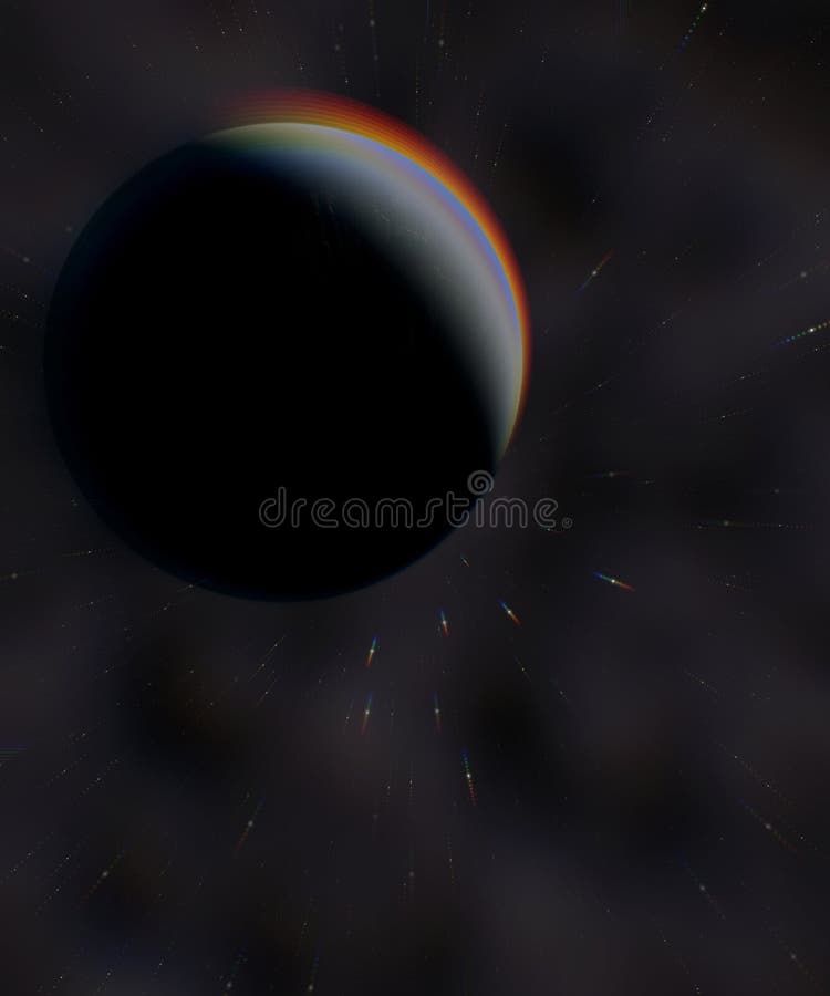 Futuristic Dark Illuminated Planet with Dark Side and Digital Motion ...