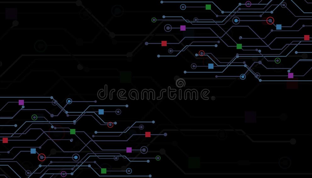 Futuristic Dark Technology Background, Electronic Motherboard, Abstract ...