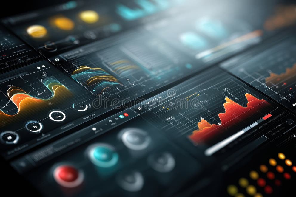 Futuristic Dashboard Design Featuring Sleek Charts and Soft Blur ...