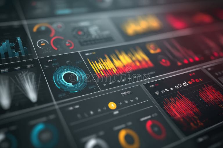 Futuristic Dashboard Display Featuring Clean Interface and Vibrant ...