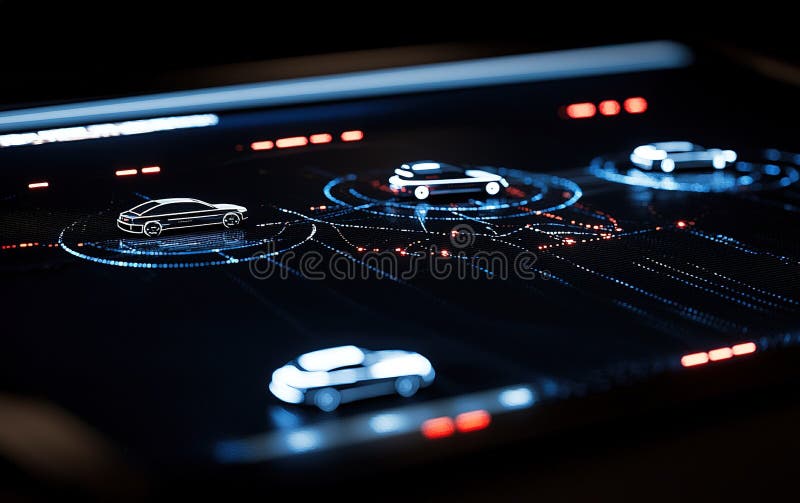 Futuristic Dashboard Displaying Connected Car Technology and Digital ...