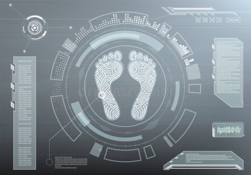 Futuristic Dashboard with Foot Prints. Vector Illustration Stock Vector ...