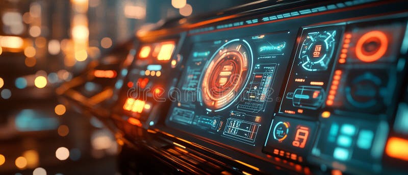 Futuristic Dashboard Interface with Transparent Elements Stock ...