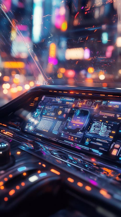 Futuristic Dashboard Interface with Transparent Elements Stock ...