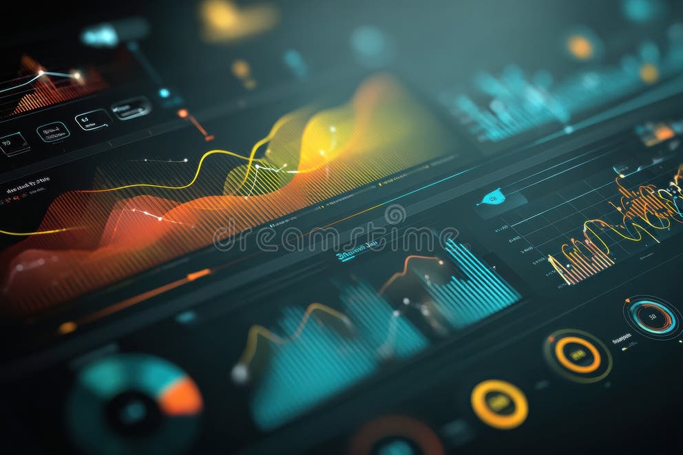 Futuristic Dashboard Interface Featuring Soft Blur Effects and Advanced ...