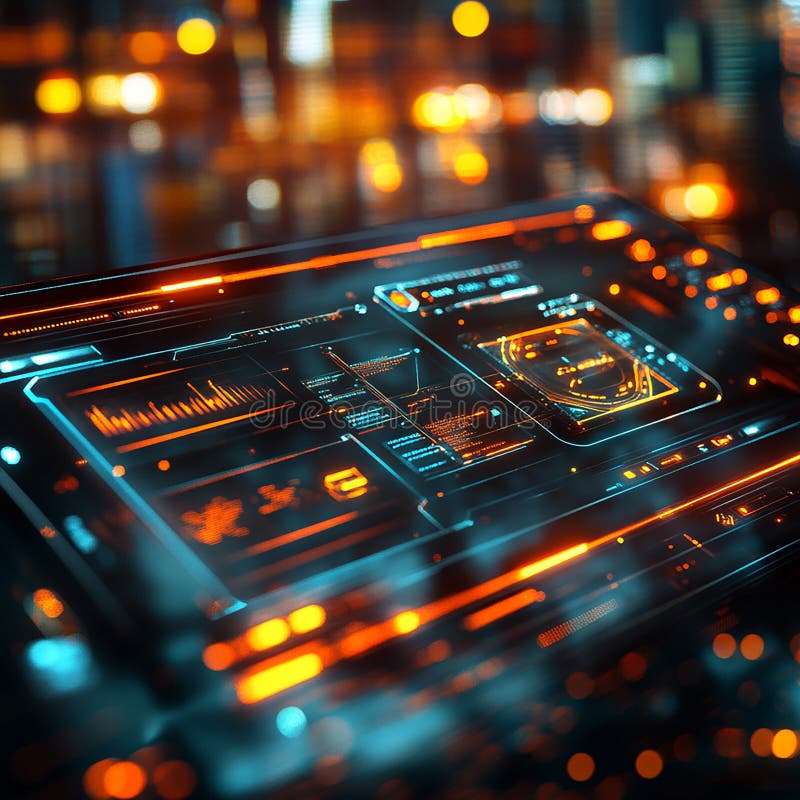 Futuristic Dashboard Interface with Transparent Elements Stock ...