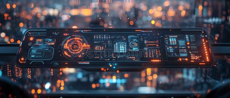 Futuristic Dashboard Interface with Transparent Elements Stock ...