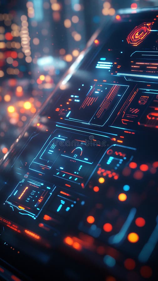 Futuristic Dashboard Interface with Transparent Elements Stock ...