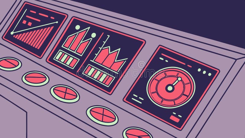 Futuristic Dashboard Panel, Sci-fi Vehicle Interface Design Vector ...
