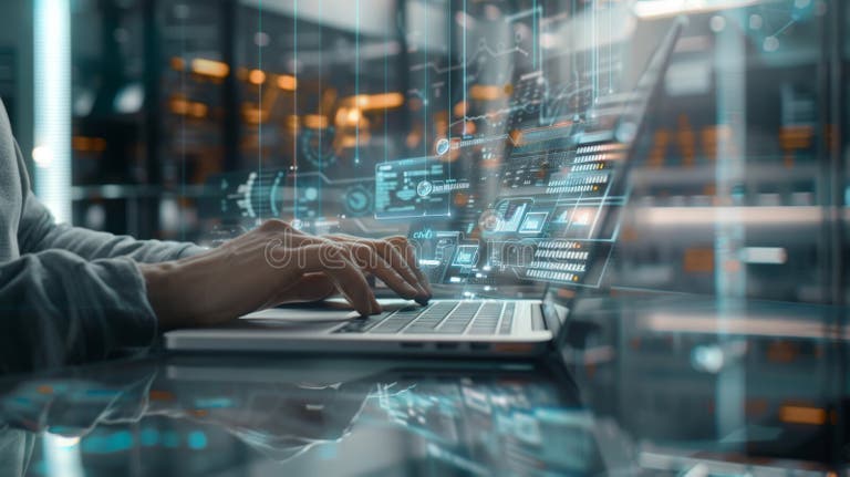 The Futuristic Data Analysis.AI Generated Image Stock Image - Image of ...