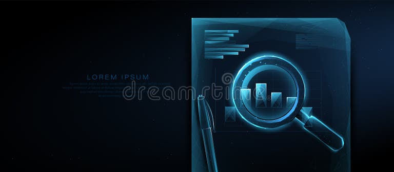 Futuristic Data Analysis and Business Report Visualization Stock Vector ...