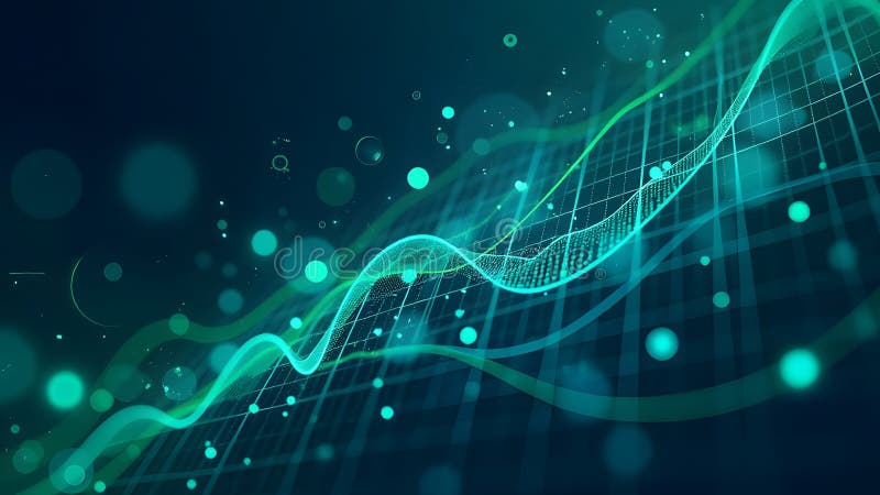 Futuristic Data Analysis Visualization with Abstract Graphs and Digital Wave Patterns Stock ...