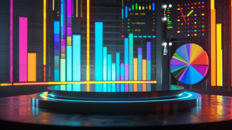 Futuristic Data Analytics Dashboard Concept Stock Illustration ...