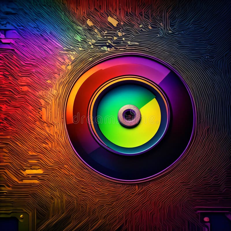 Futuristic Data Base, Hard Disc Abstract Background. Created with ...