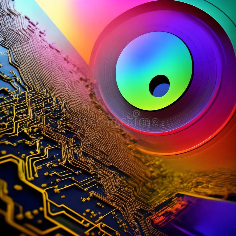 Futuristic Data Base, Hard Disc Abstract Background. Created with ...