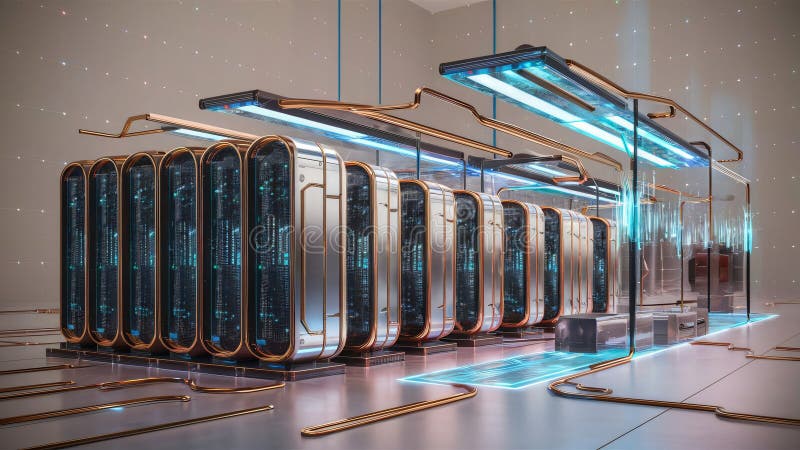 Futuristic Data Center, Advanced Server Room with High Quality Image ...