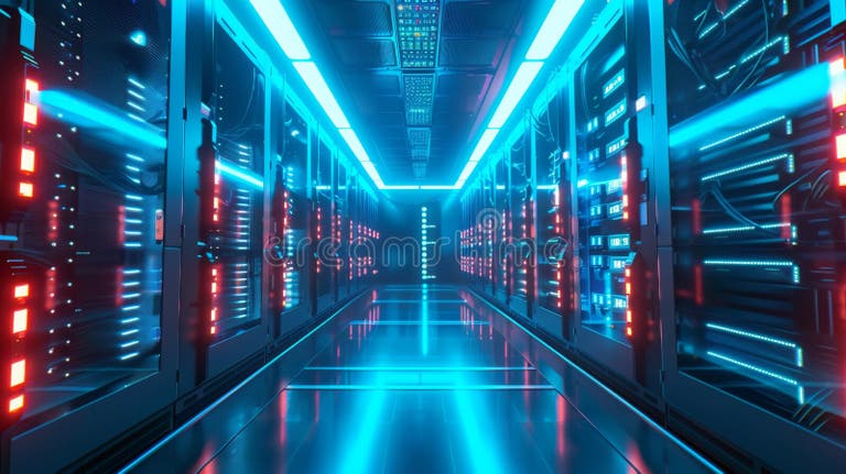 The Futuristic Data Center.AI Generated Image Stock Photo - Image of ...