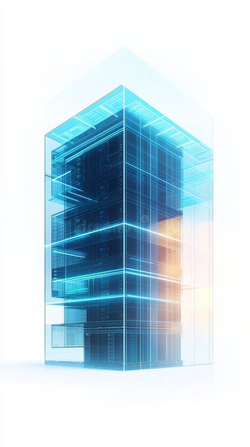 Futuristic Data Center Architecture with Transparent Design Elements ...