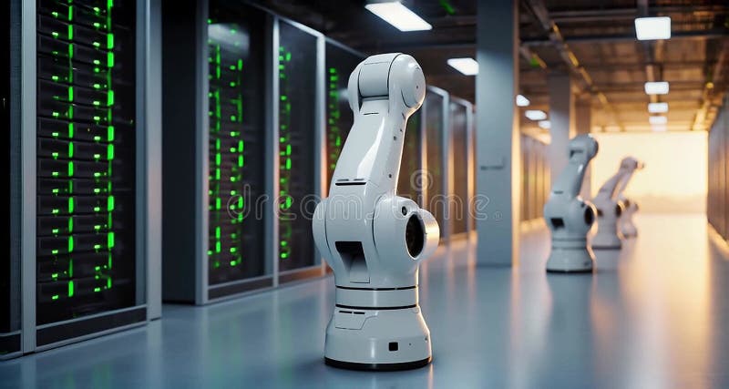 Futuristic Data Center Automation: Robotic Precision in a High-Tech ...