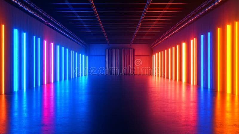 A Futuristic Data Center Boasting Bright Walls and a Chic, Modern ...